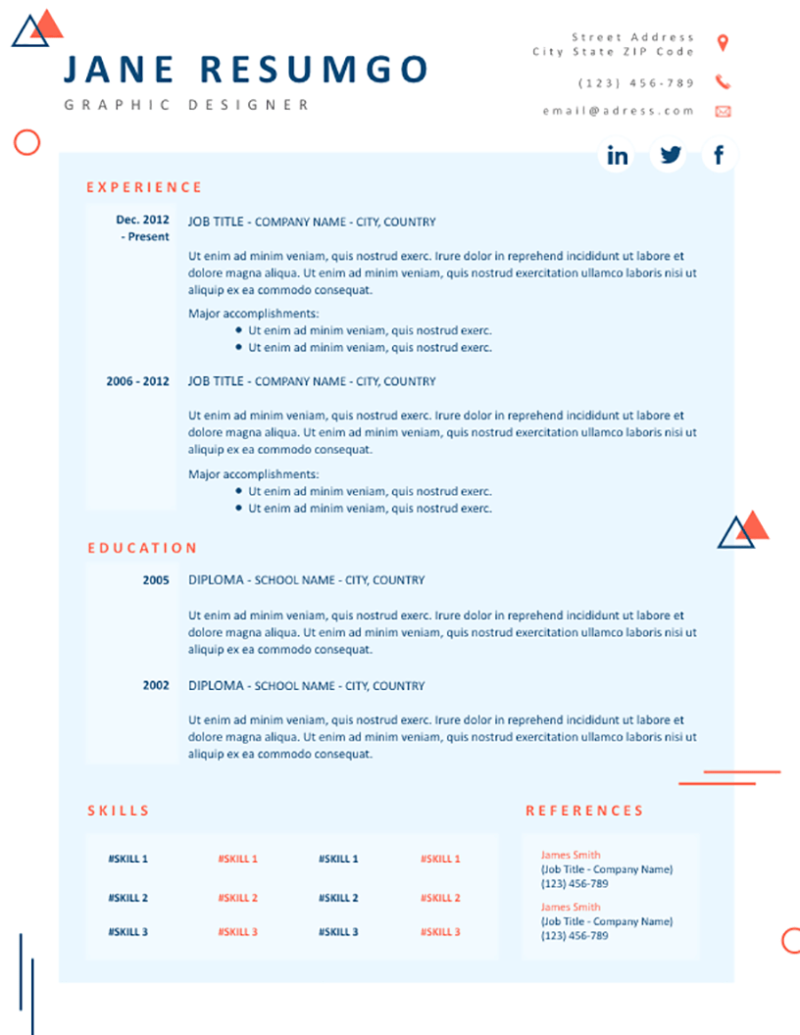 DORCIA – Creative Abstract Resume Template | ResumGO