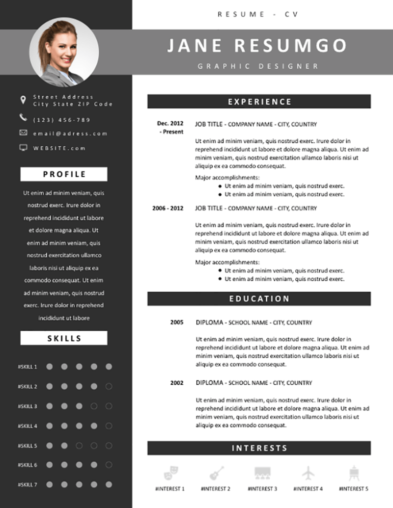 OINONE – Gray Modern Resume Template | ResumGO