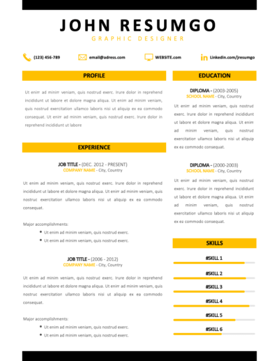HOMER – Simple Modern Resume Template | ResumGO