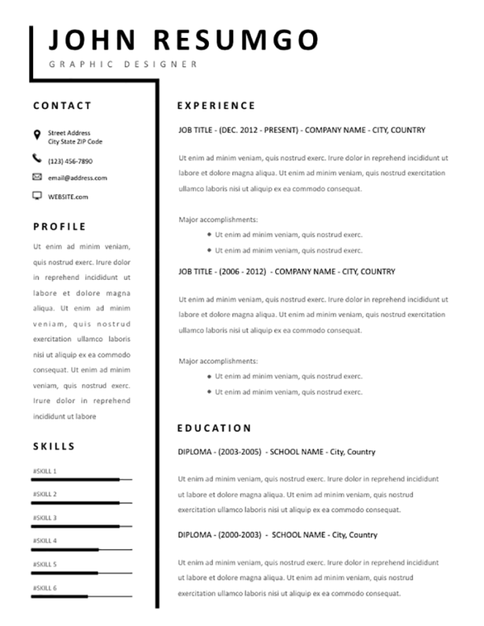 SMEME Simple Two Column Resume Template ResumGO