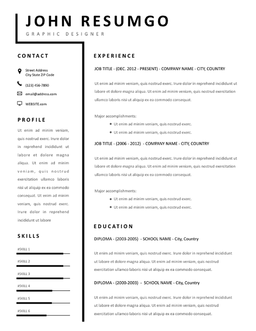SMEME Simple Two Column Resume Template ResumGO