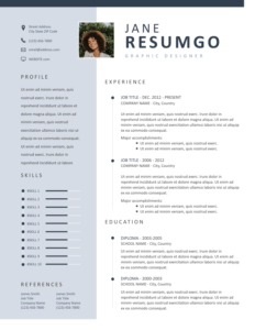 KASTOR – Hawkes Blue Sidebar Resume Template | ResumGO