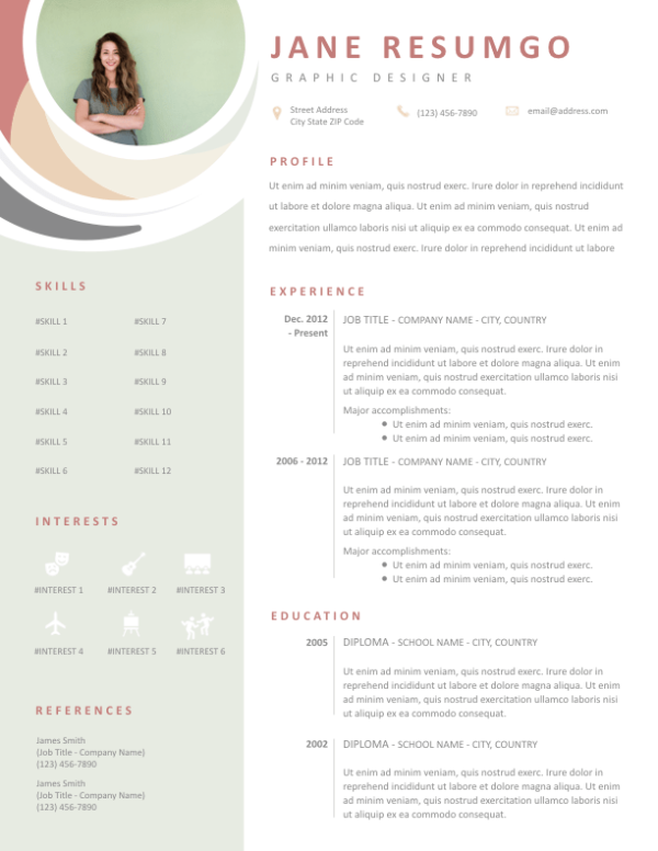 ALES – Elegant Pastel Resume Template | ResumGO