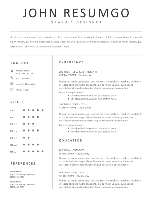 HEBE – Clean and Professional Resume Template | ResumGO