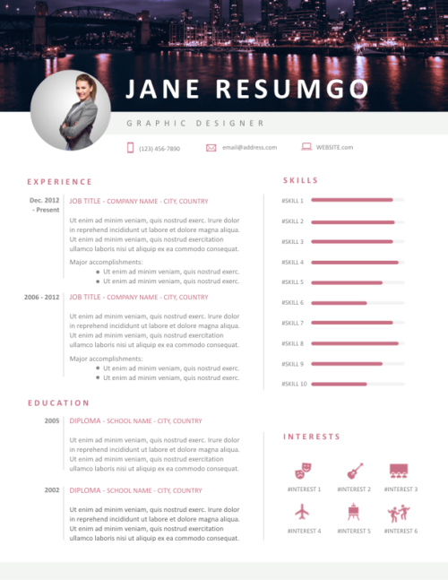 TRYPHOSA – City Resume Template | ResumGO