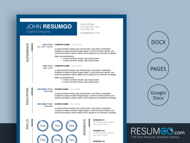MINTA – Blue Left Border Resume Template - ResumGO