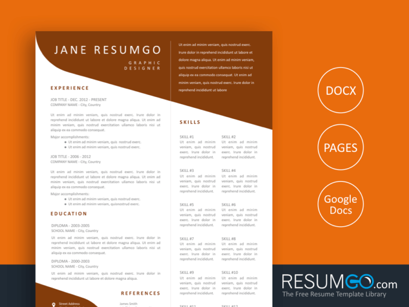 Free Brown Resume Templates - Instant Download | ResumGO