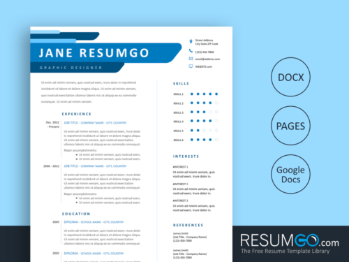 ELPIS – Blue Modern Ribbons Resume Template | ResumGO