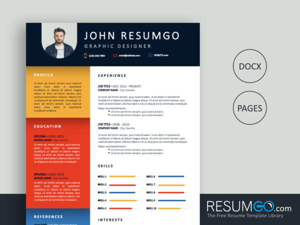 NORREBRO – Colorful Resume Template For Kids | ResumGO