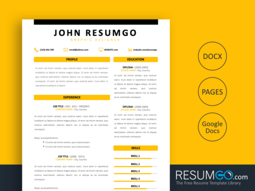 HOMER – Simple Modern Resume Template | ResumGO
