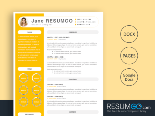 ORIENTA – Elegant Sidebar Resume Template | ResumGO