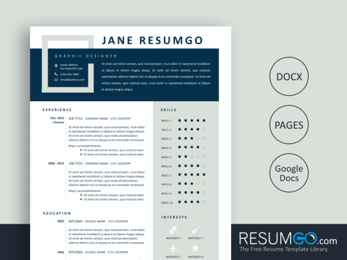 KORINNA – Blue Modern Resume Template | ResumGO