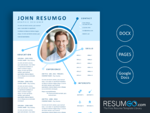 IRIS – Blue Creative Resume Template | ResumGO