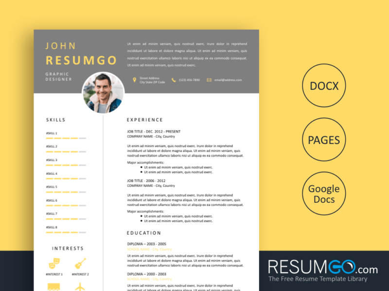 KARPOS – Stylish Header Resume Template | ResumGO
