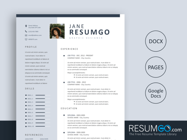 RHEA – Round Resume Template | ResumGO