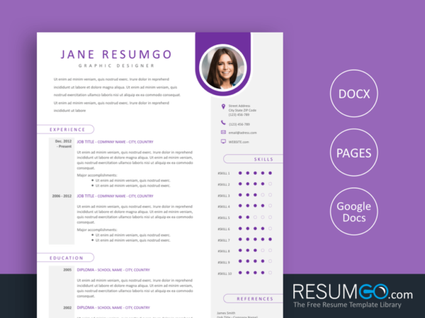 KLEIO – Photo Badge Resume Template | ResumGO