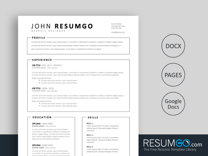 EIRENE – 3 Columns Resume Template | ResumGO