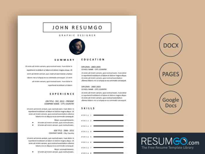 NOMIKI – Simple Grid Resume Template | ResumGO