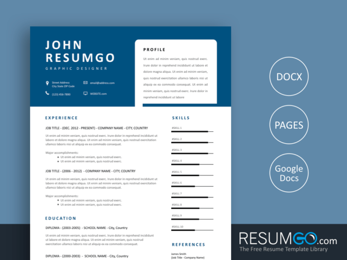 MAIA – Professional Resume Template With Black Header | ResumGO