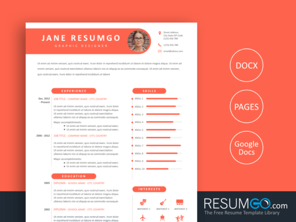 THERON - Blue Ribbon Resume Template | ResumGO