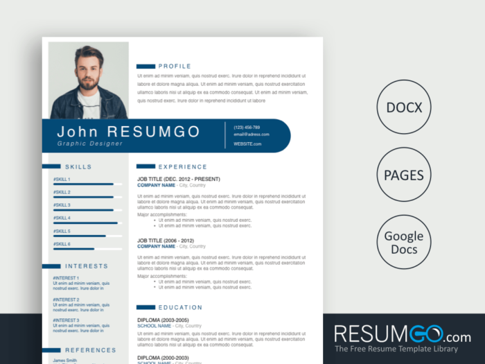 THERON - Blue Ribbon Resume Template | ResumGO