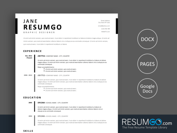 TIMO – Simple & Stylish Resume Template | ResumGO