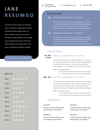 HECUBA – Modern Resume Template With a Box Design | ResumGO