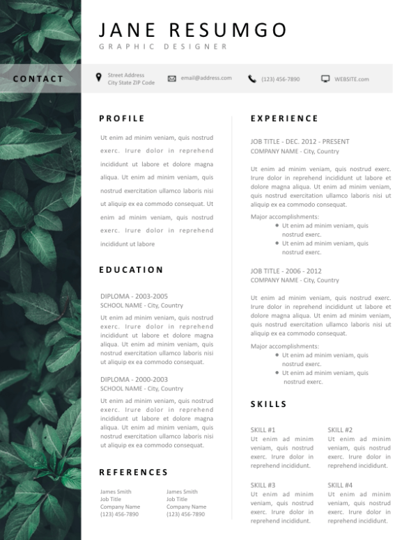 LACHESIS – Botanical Resume Template | ResumGO
