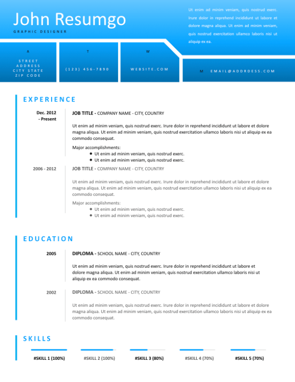 NEMESIS – Geometric Resume Template | ResumGO