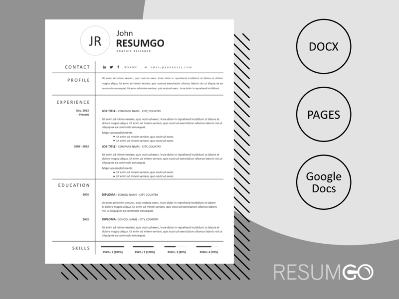 EIRENE – 3 Columns Resume Template | ResumGO