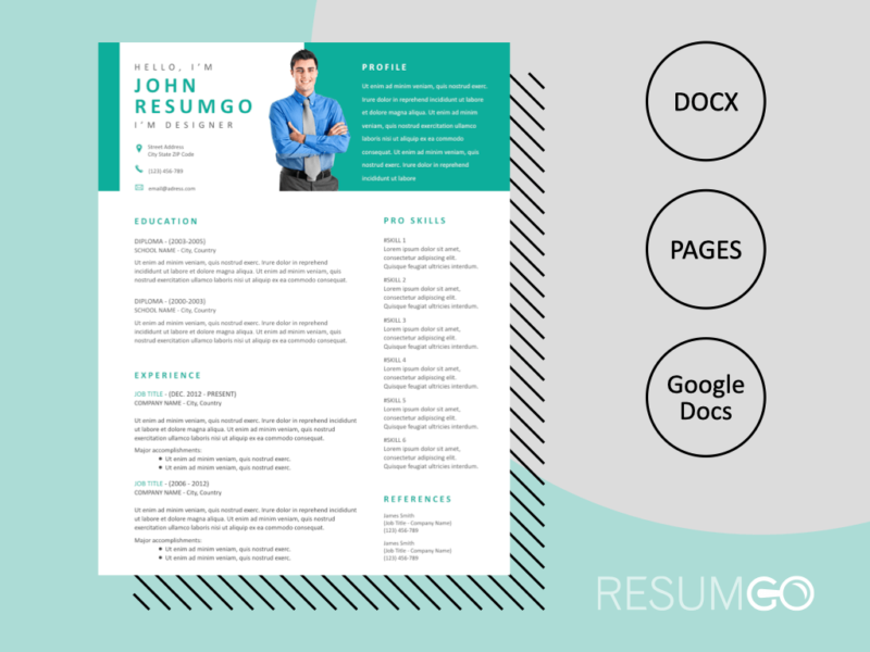 Free Light Blue Resume Templates - Instant Download - ResumGO