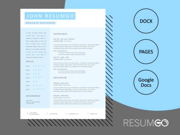 Free Light Blue Resume Templates - Instant Download | ResumGO