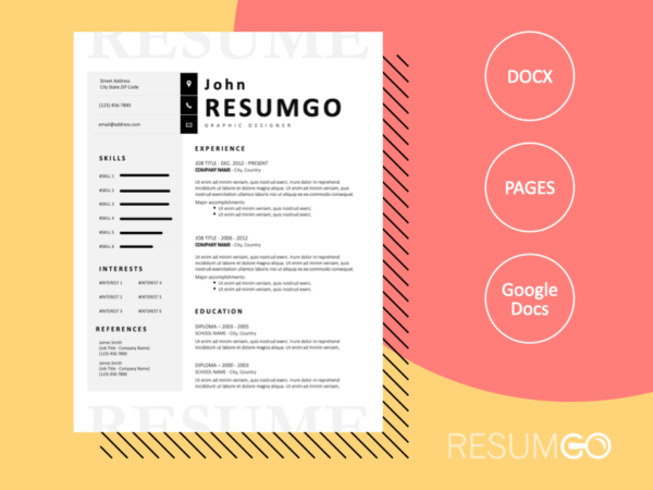 JONAS – Three-Column Resume Template | ResumGO