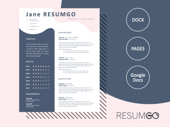 Free Pink Resume Templates - Instant Download | ResumGO
