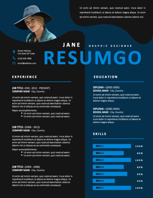 GENNADIOS – Creative Resume Template With a Dark Background