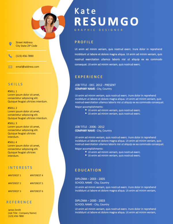 KALAMAJA – Resume Template With a Beach and Sea Design | ResumGO