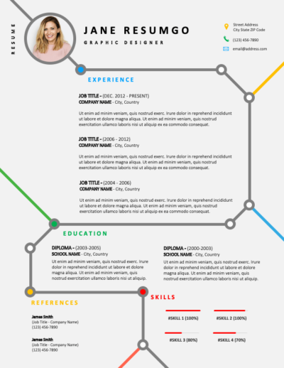 MARAIS – Resume Template With a Subway Map Design | ResumGO