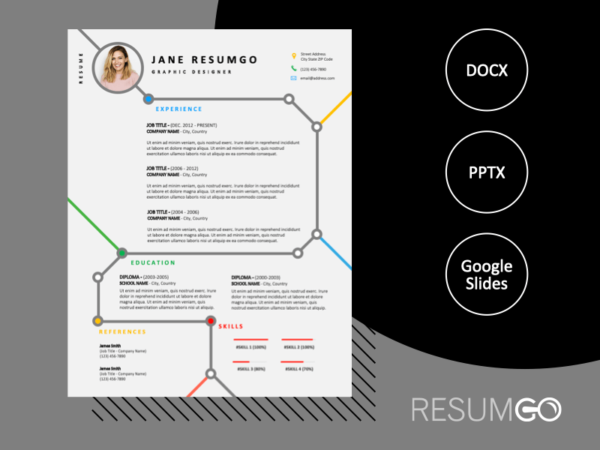 MARAIS – Resume Template With a Subway Map Design | ResumGO