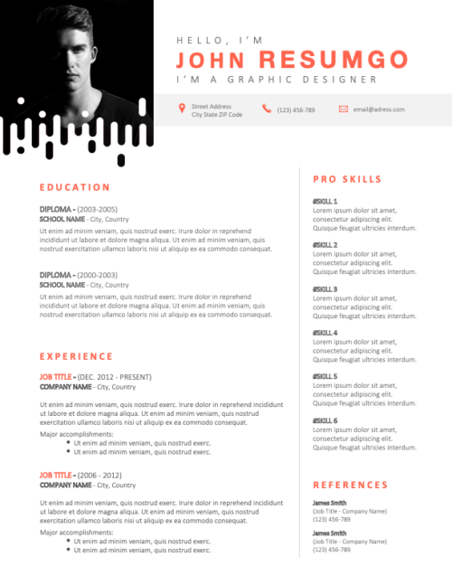 NOORD – Modern Resume Template With an Original Photo Frame