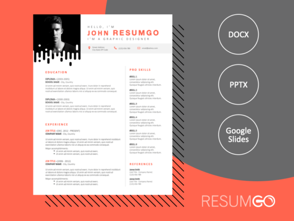 NOORD – Modern Resume Template With an Original Photo Frame