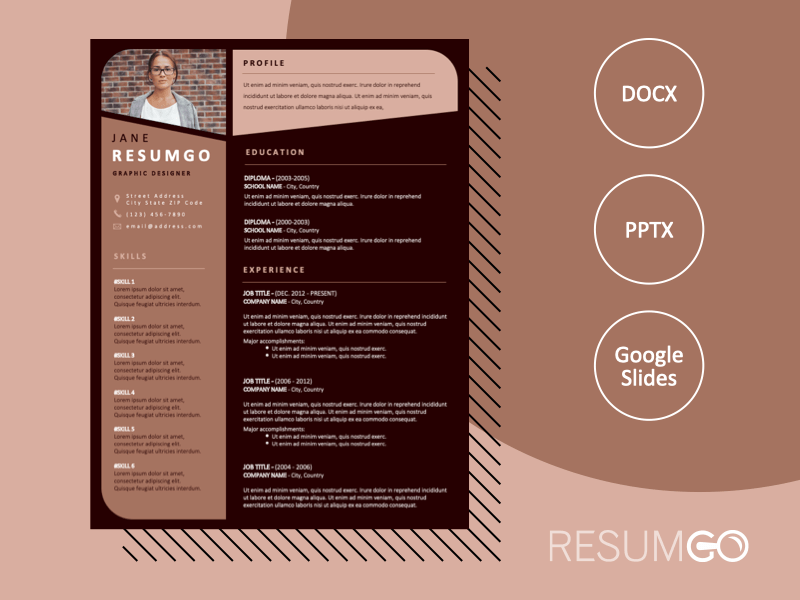 OPEBI Resume Template With Brown Backgrounds ResumGO