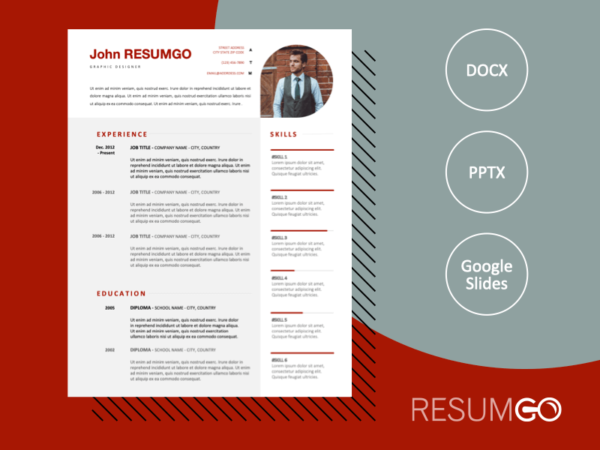 Free Red Resume Templates - Instant Download | ResumGO