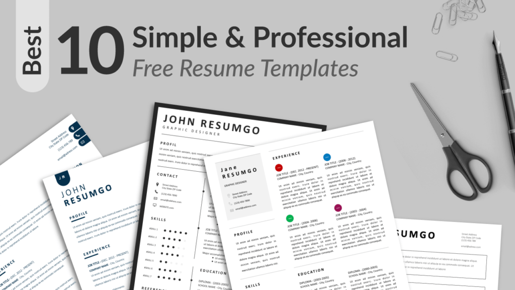 Best Simple And Professional Resume Templates | ResumGO