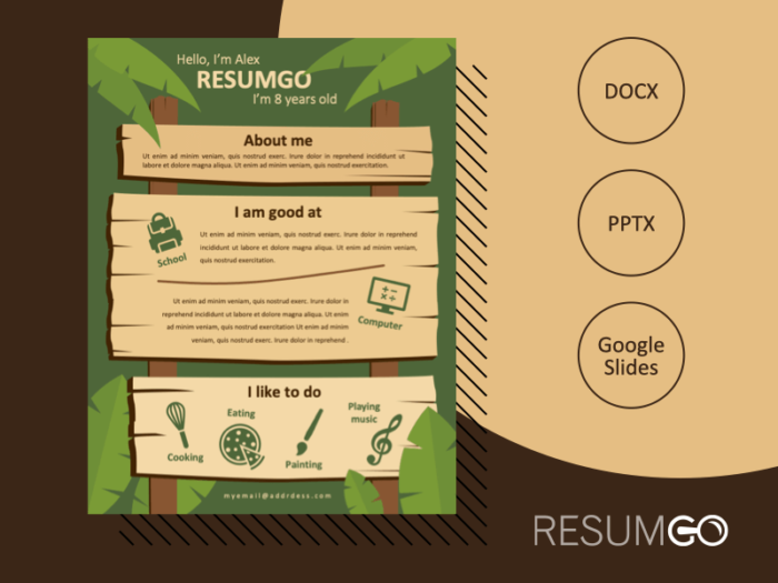DALSTON – Fun Resume Template For Kids | ResumGO