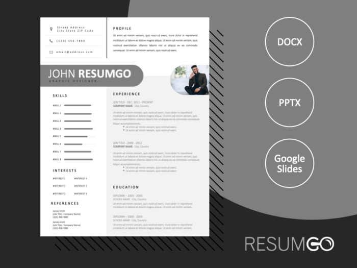 GEMMAYZE – Clean White and Gray Resume Template | ResumGO