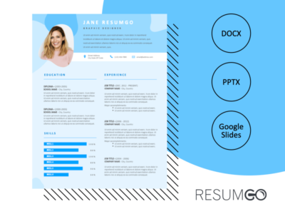 Free Light Blue Resume Templates - Instant Download | ResumGO