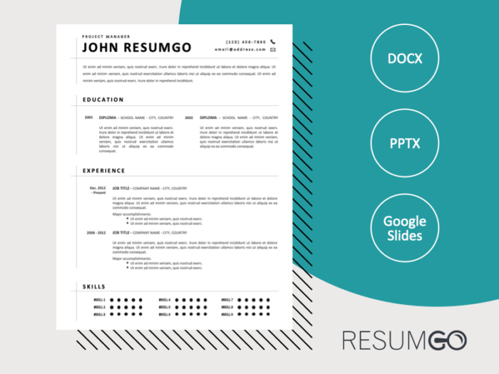 ARMANI – Elegant Resume Template With Plain White Background