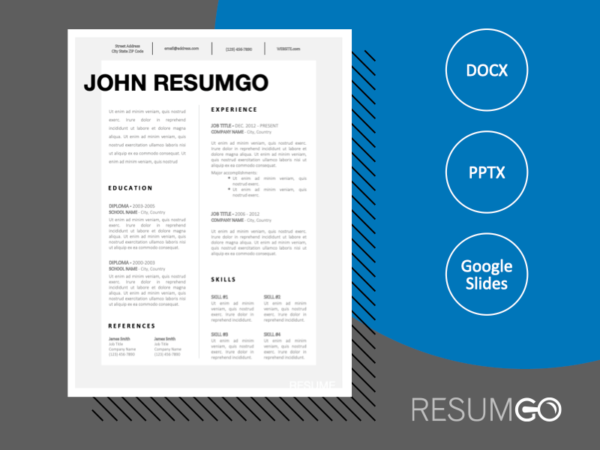 JAEL – Simple Resume Template With a Fancy Gray Border