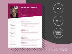 Free Red Resume Templates - Instant Download | ResumGO