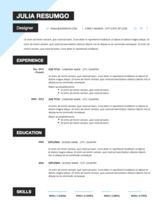 PERRY – Resume Template With a Sky-Blue Triangle | ResumGO